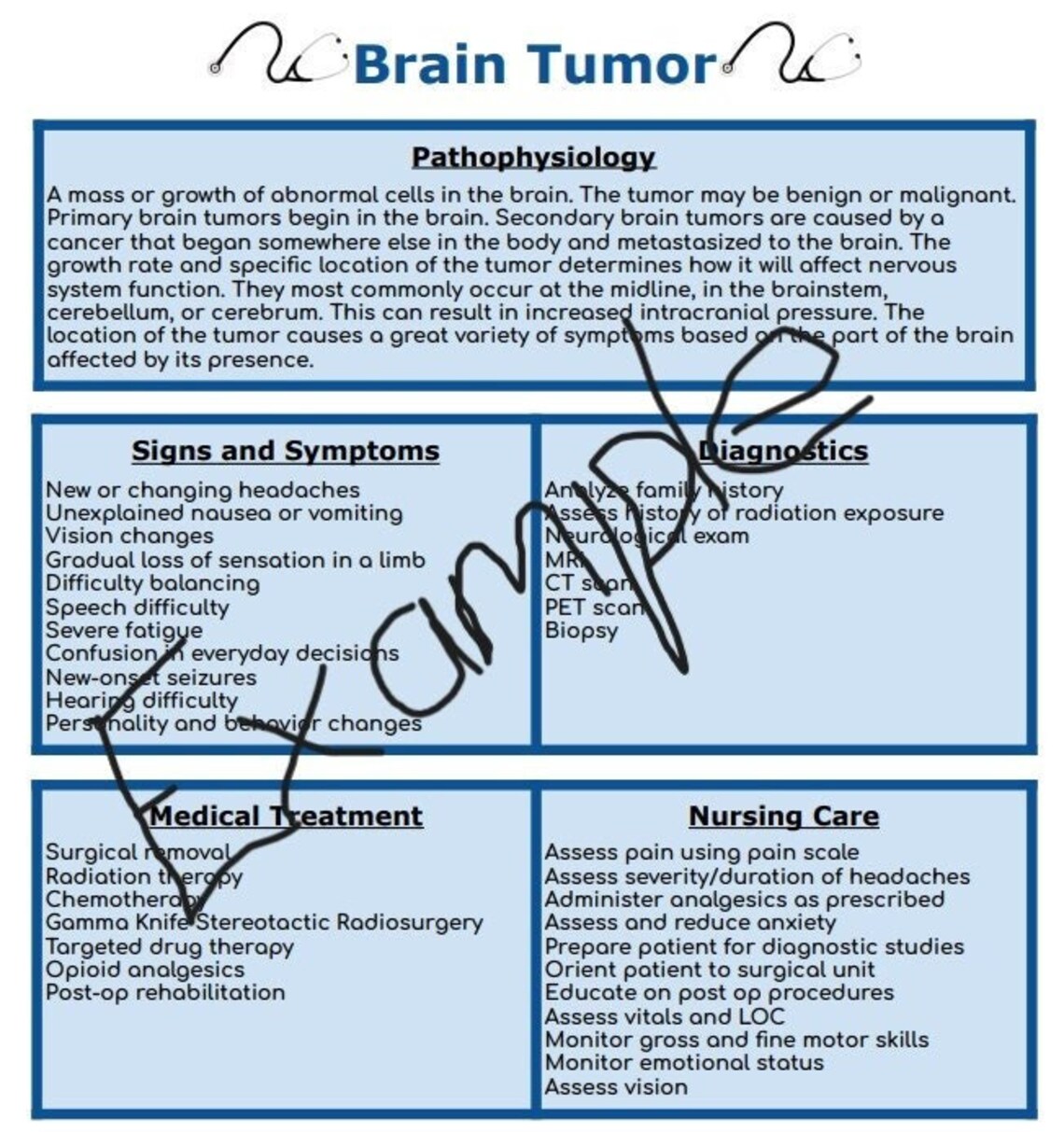 Five Complete Pathophysiology Sheets for Neurological Disorders ...