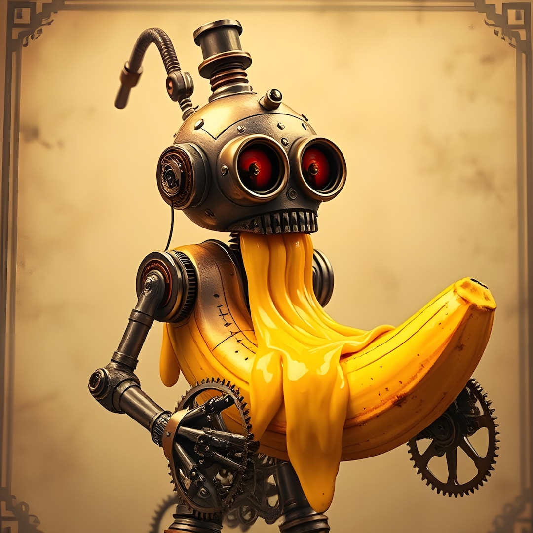 Melting Banana-robot | JPG | Instant High Resolution 300ppi | Download ...