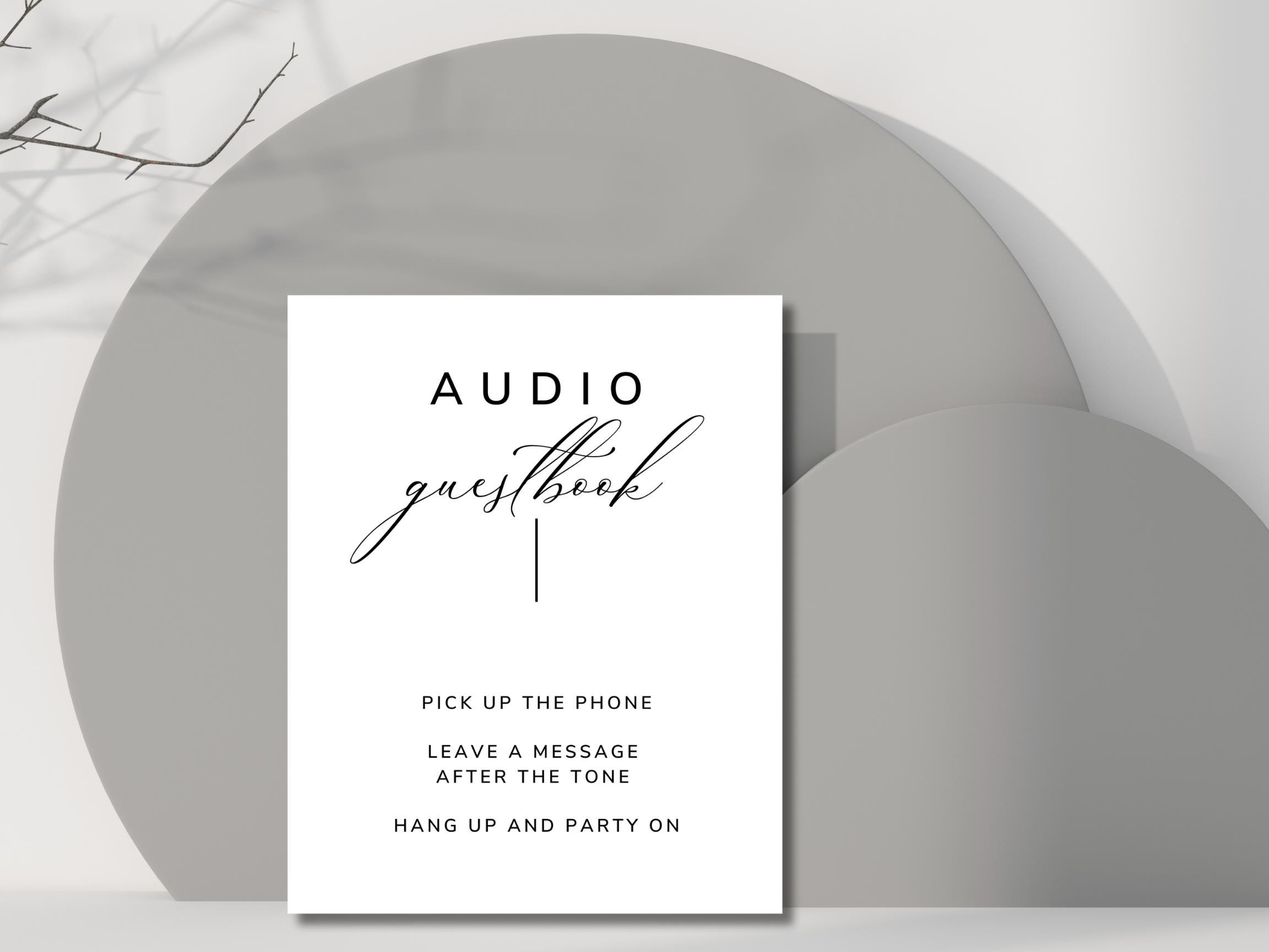 Minimalist Audio Guest Book Sign | Editable Canva Template | Wedding ...