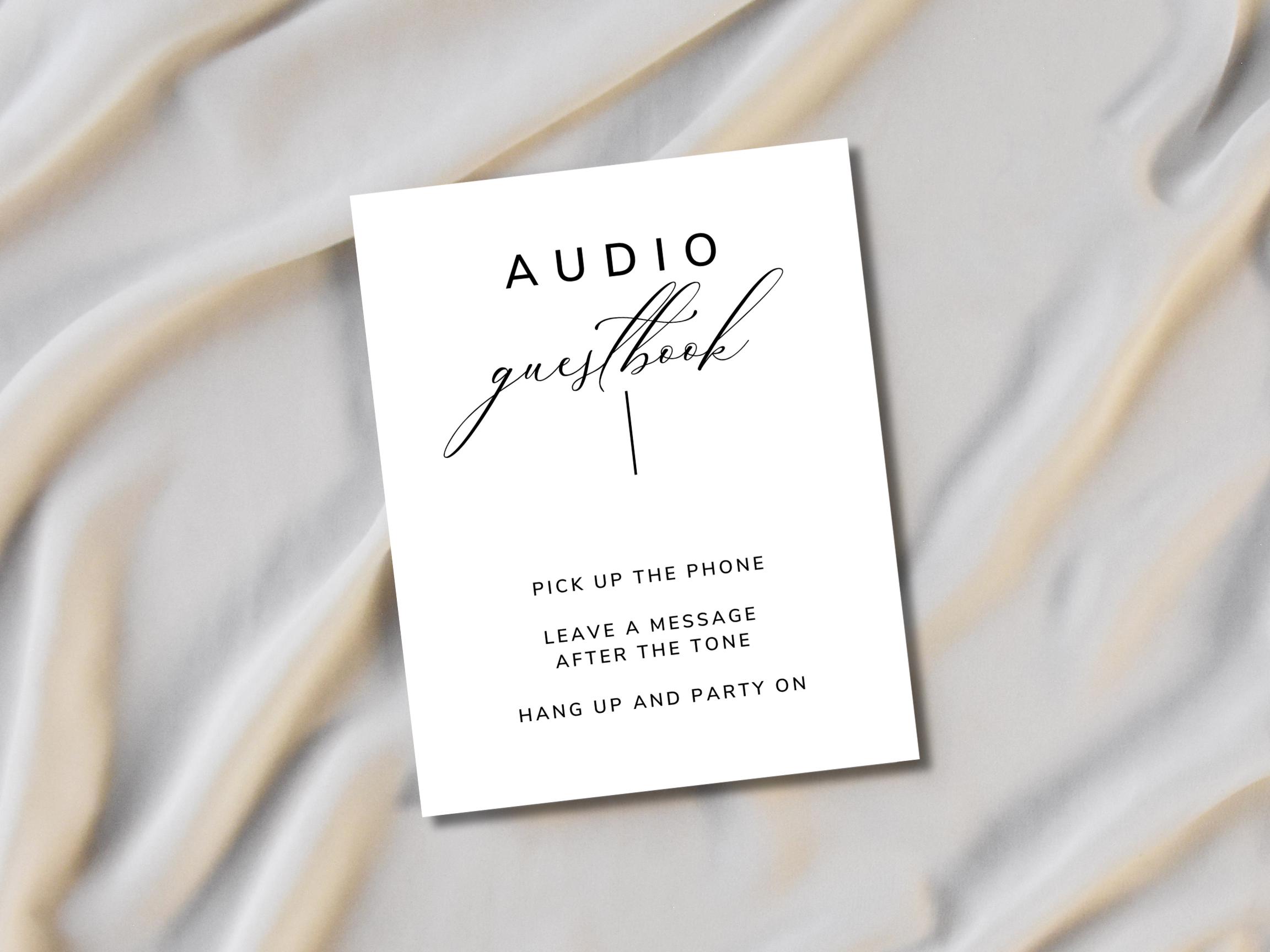 Minimalist Audio Guest Book Sign | Editable Canva Template | Wedding ...