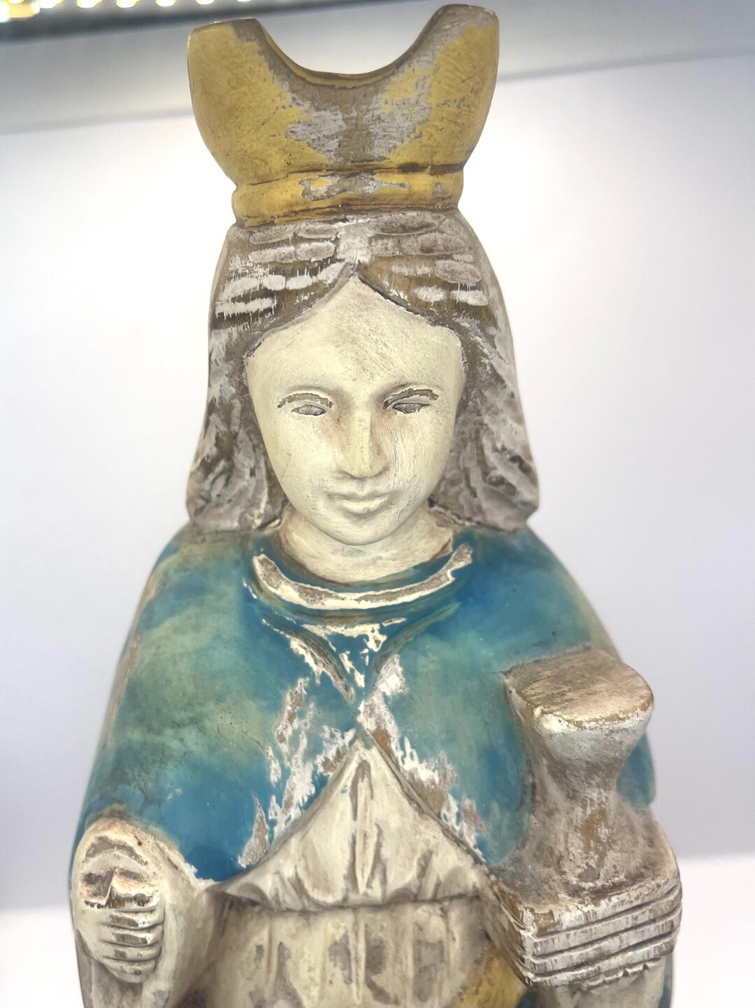 Flatbacks Religious Wooden Hand Carved Statue Approx 14” Inches Tall - Etsy