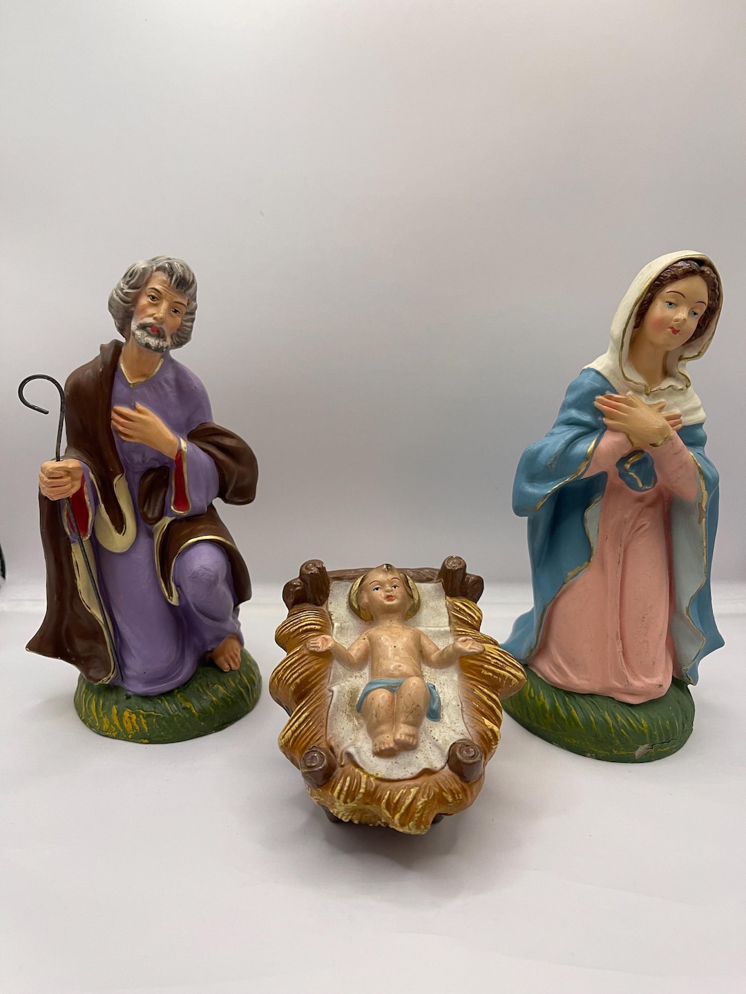 Vintage Christmas Nativity Set 7 1/2 Inches Tall Made in Japan 3 Pieces ...