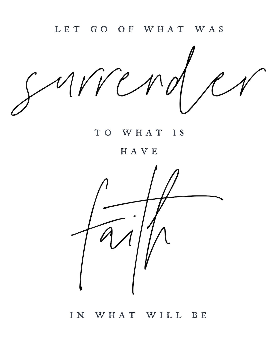 Let Go of What Was Surrender to What is Have Faith in What - Etsy