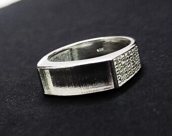 Rectangle Bezel Ring - Etsy