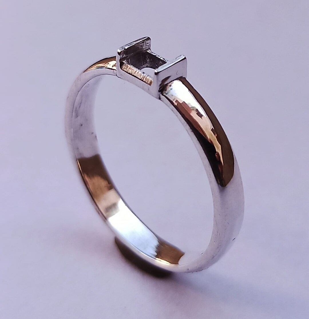 4x6 to 10x12 Mm Rectangle Bezel Ring, Delicate Design,good for Gemstone ...