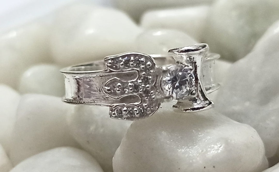 The Weapon of Lord Shiva Ring With Blank Band Bezel and Zircon, Good ...