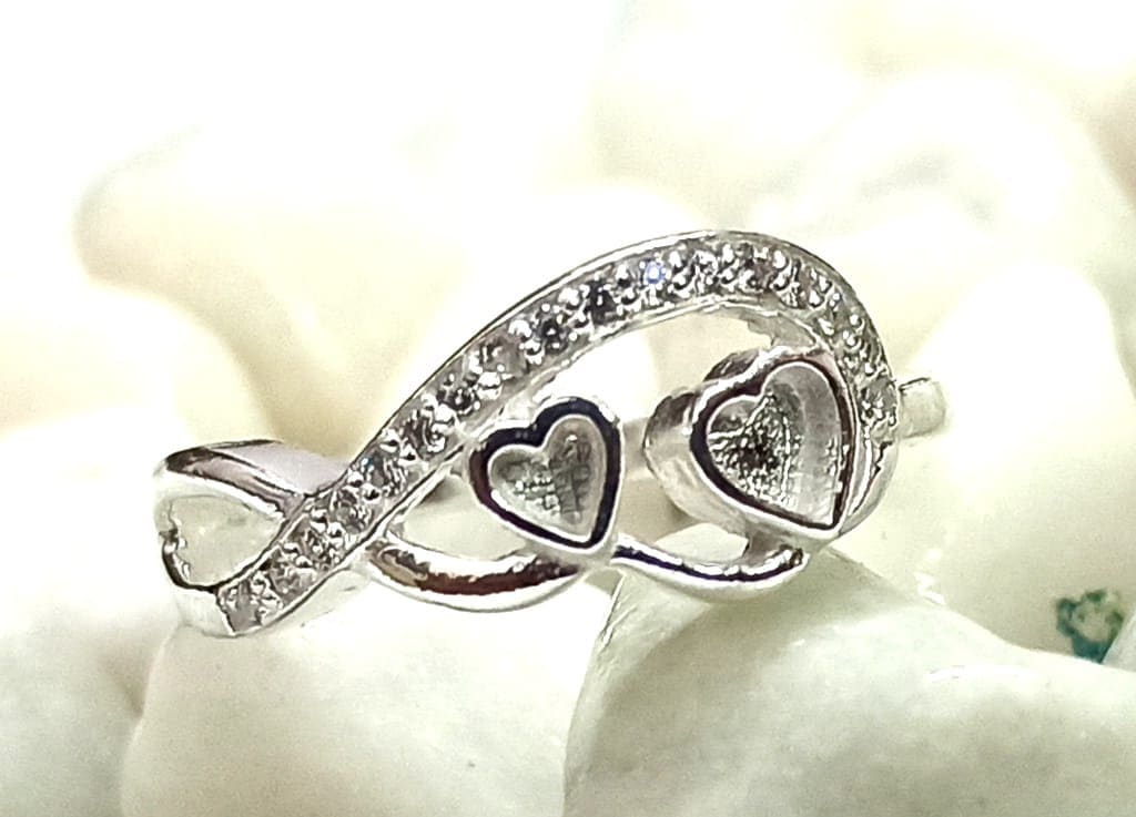 925 Sterling Solid Silver the Lovebirds Blank Heart Bezel With | Etsy