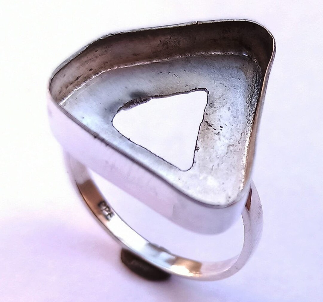Uneven Shape Bezel With Plain Band Ring, for Resin Art, 925 Sterling ...
