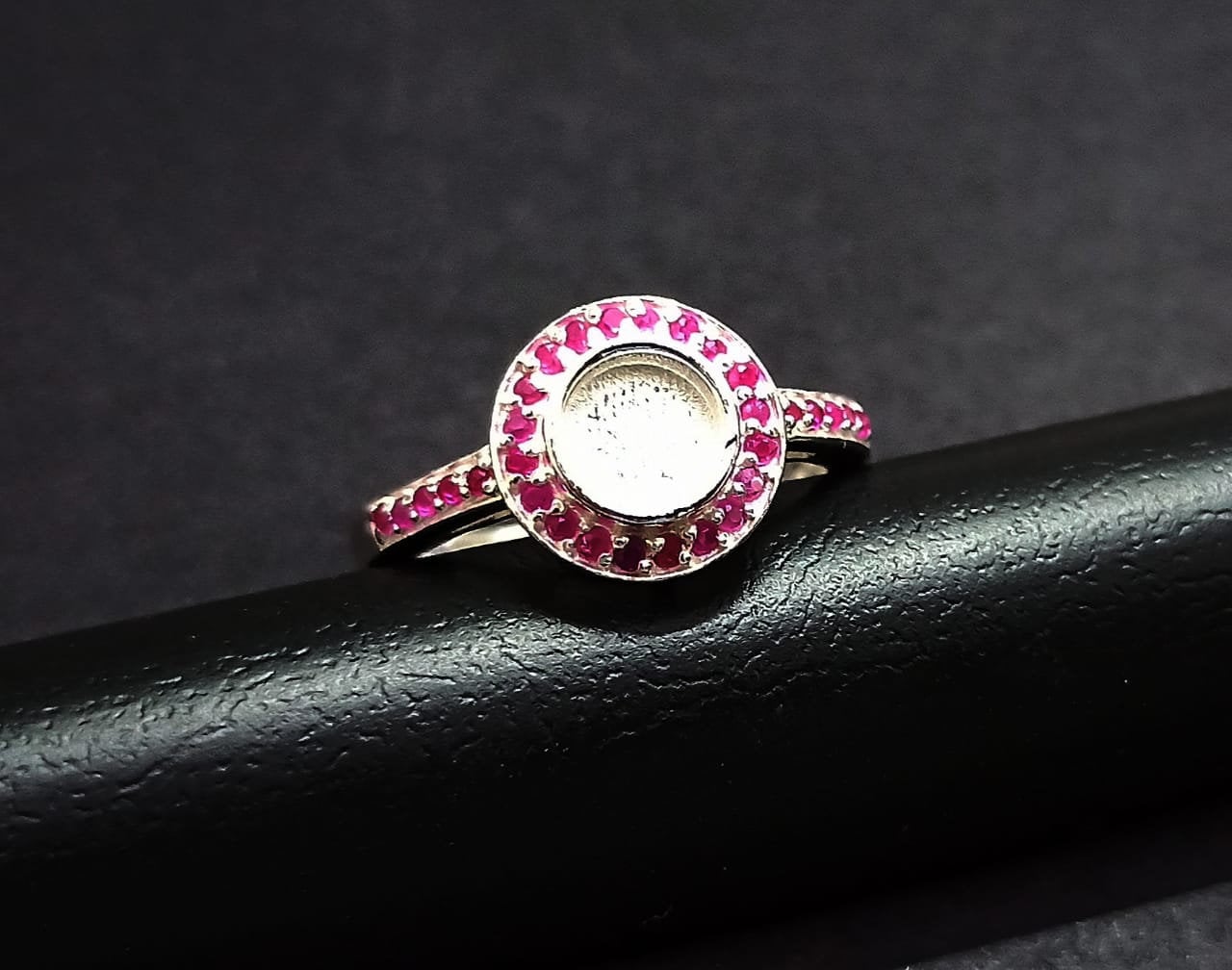 Round Shape Blank Bezel Ring With Color Zircon 925 Sterling - Etsy UK