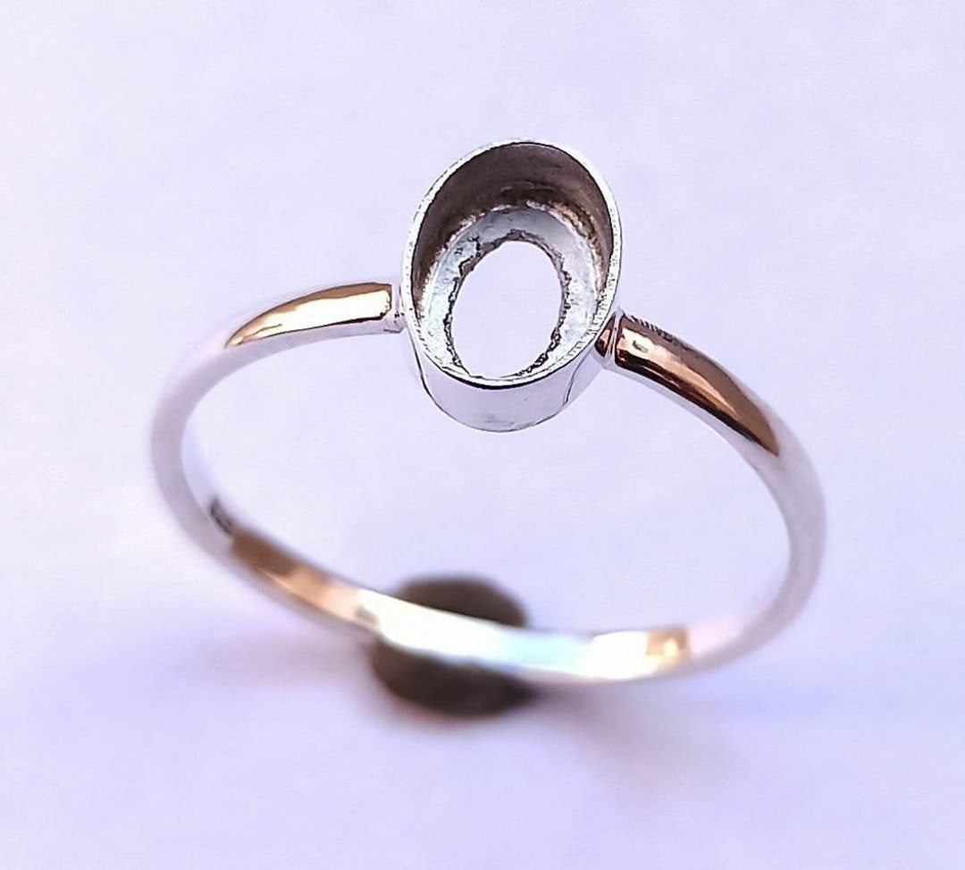 4x6 to 21x14mm Oval 2mm Deep Plain Bezel Ring,for Gemstone Setting,925 ...