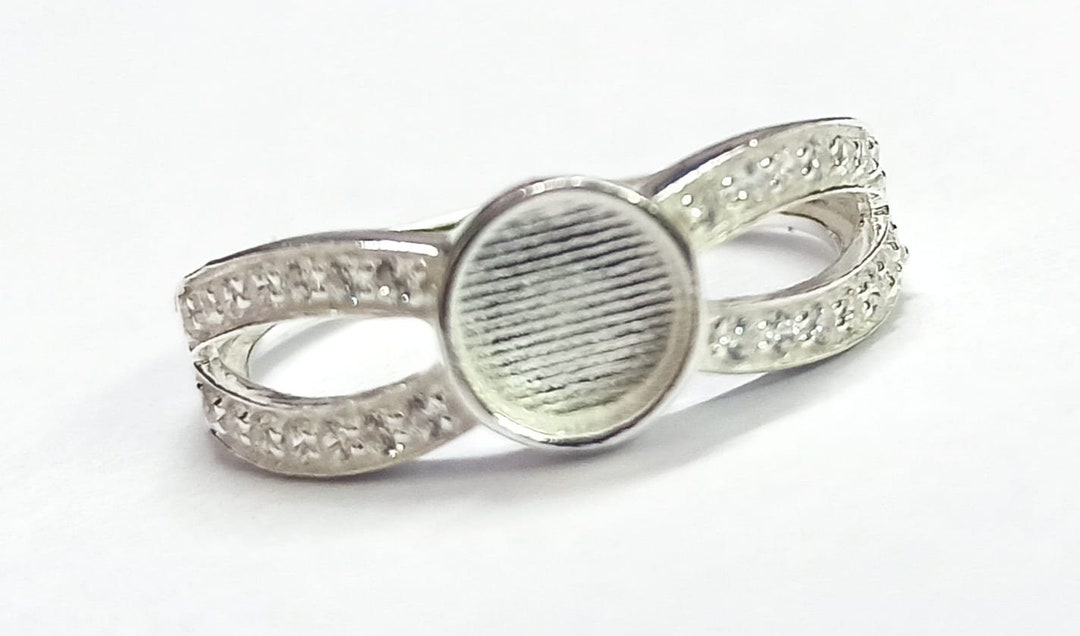 6mm Round Shape Blank Bezel Designer Ring With Zircon, Good for Resin ...