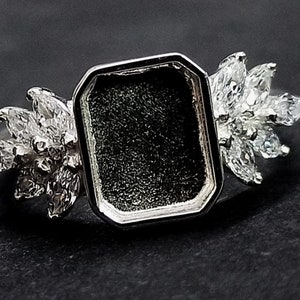 7x9mm Rectangle Shape Blank Bezel Ring With Zircon, Good for Resin ...