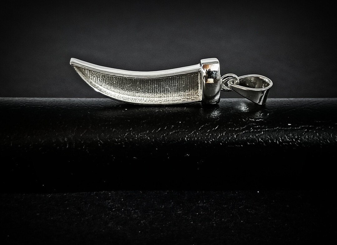 25mm Sword Shape Blank Bezel Pendant, 925 Sterling Silver Pendant. Good ...