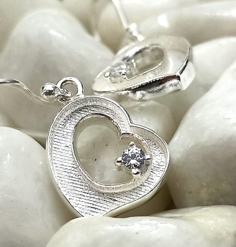 14mm Heart Shape Blank Bezel Earring With Zircon, for Resin Work, 925 ...