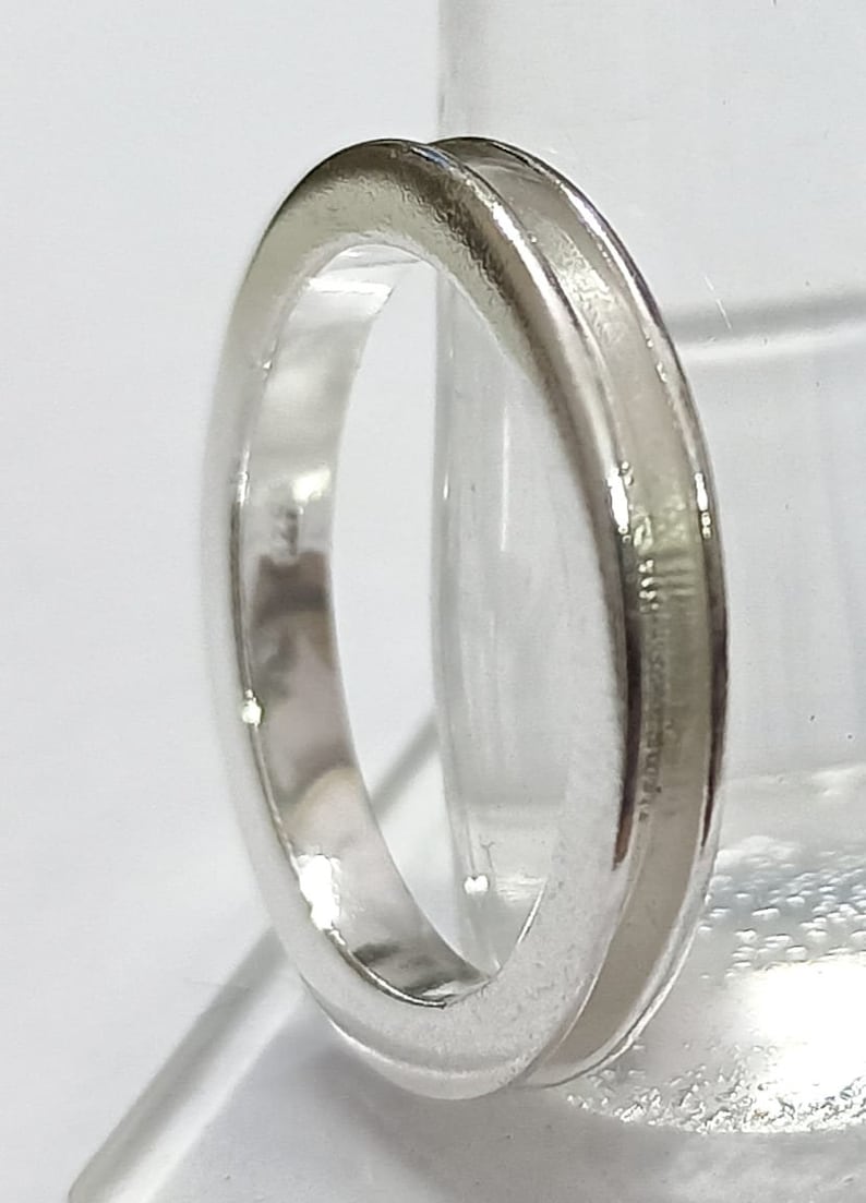 925 Sterling Silver 3 Mm Wide Edge Ring, Good for Resin, Inlay,ashes ...