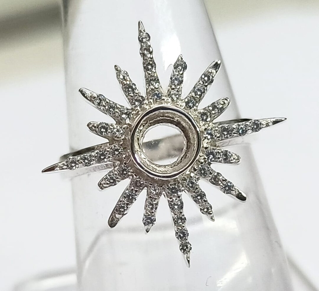 The Fire Sun 5mm Round Blank Bezel Ring With Zircon, Good for Resin ...