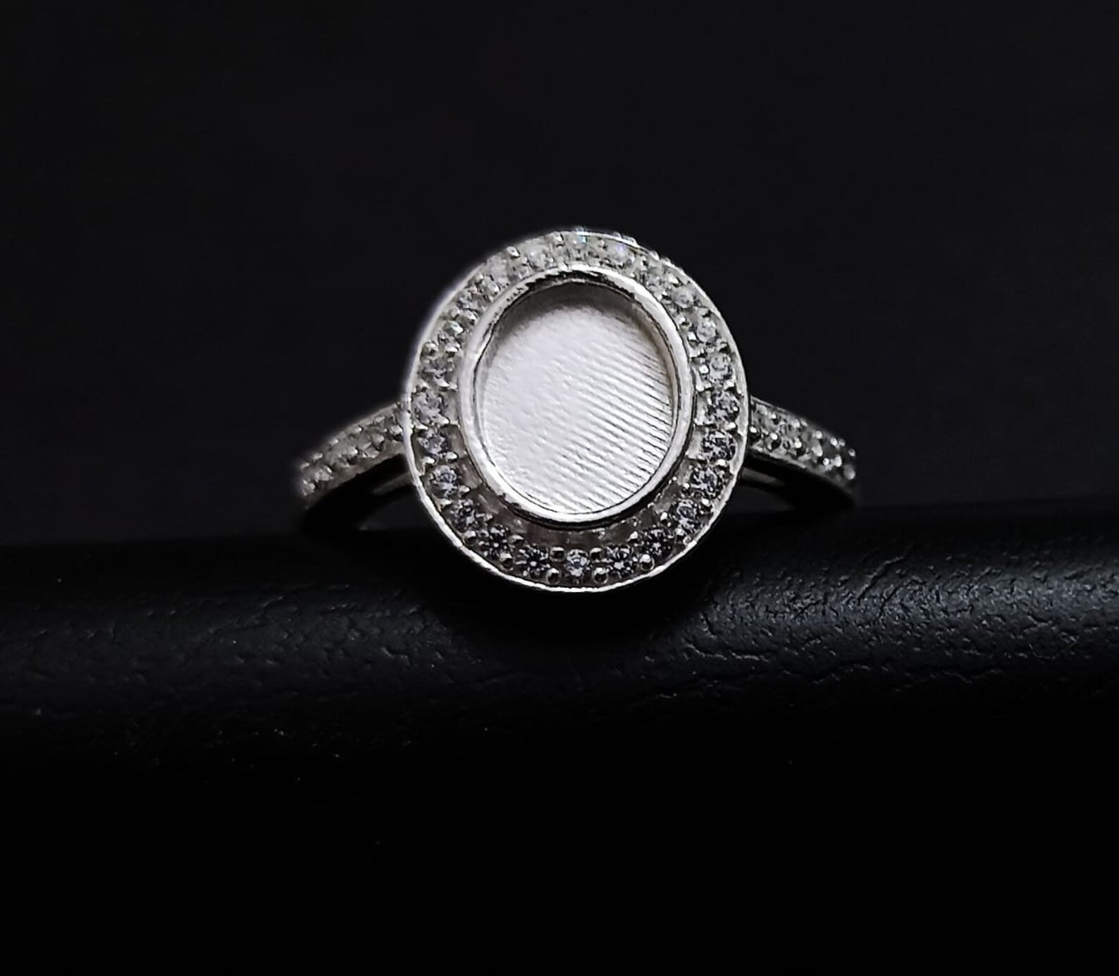 Oval Shape Blank Bezel Ring Surrounded With Zircon 925 - Etsy