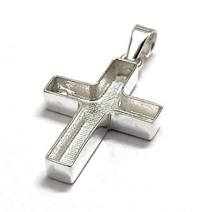 16x22mm Cross Shape Blank Bezel Pendant. 3mm Deep Bezel. 925 Sterling ...