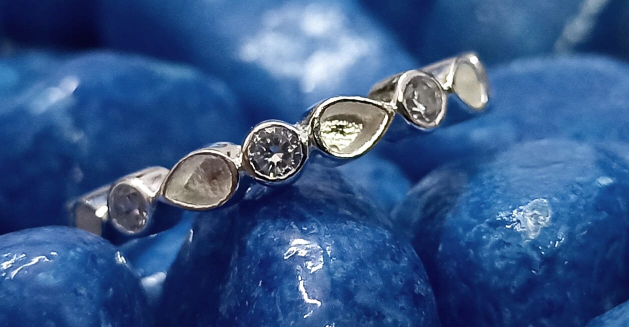 925 Sterling Solid Silver 2x3 Mm Pear Shape Blank Bezel With 2mm Round ...