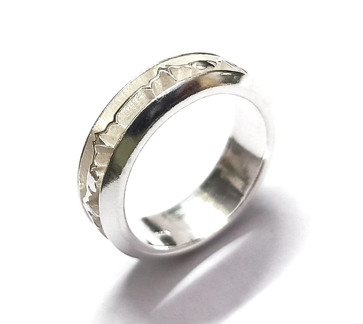 925 Sterling Solid Silver the Life Line Ring. Good for Resin & Ashes ...