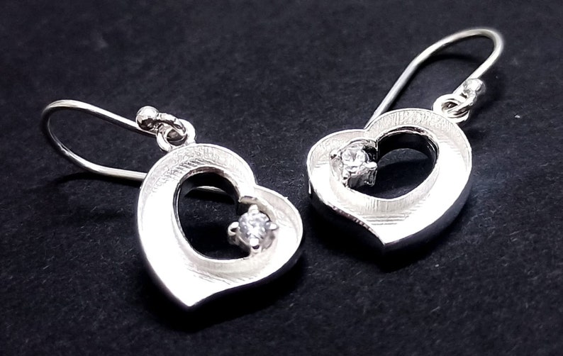 14mm Heart Shape Blank Bezel Earring With Zircon, for Resin Work, 925 ...