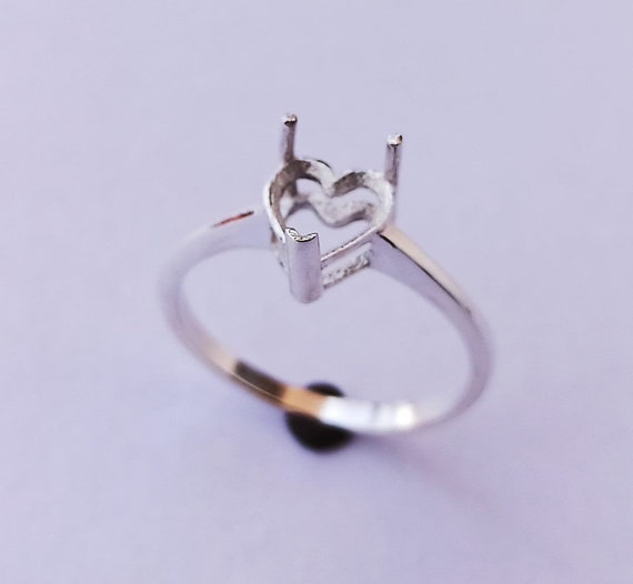 5mm to 15mm Heart Shape Prong Bezel Ringfor Gemstone | Etsy