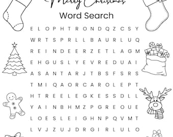 BUNDLE OF 3 Printable Holiday Word Searches, Stocking Stuffers, Holiday ...