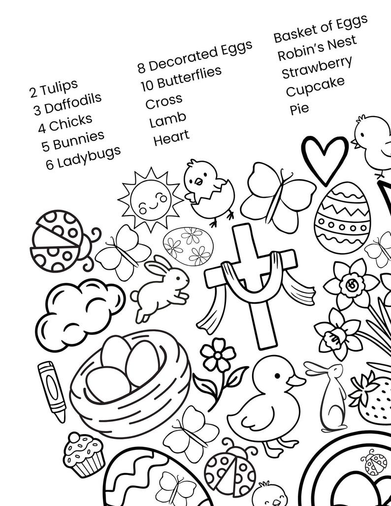 Easter Hidden Object Search, Spring Holiday Game (printable PDF File ...