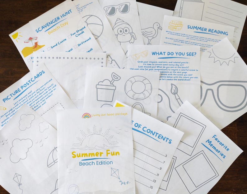 Beach Fun Summer, PRINTABLE, Simple Living, Printable Homeschool Resources, DIY Kids Crafts ...