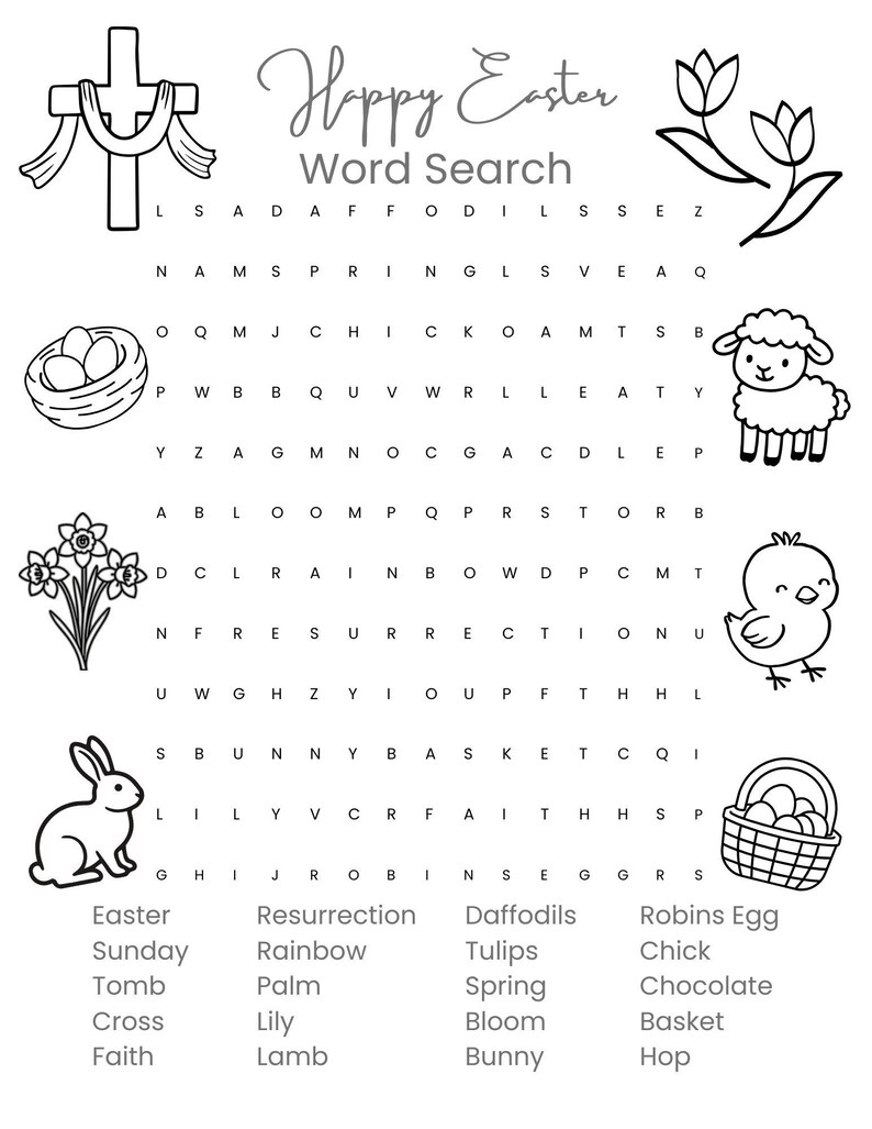 Printable Easter Word Search, Basket Stuffers, Holiday Games, Classroom ...