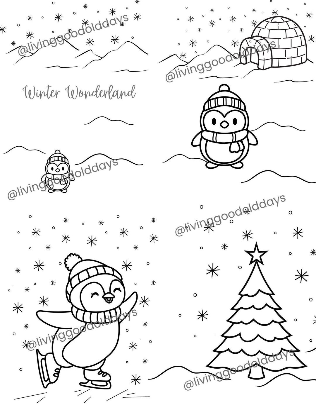12 Printable Holiday Coloring Pages, Christmas Coloring, Holiday ...