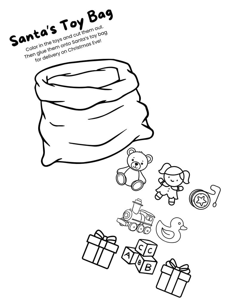 Printable Christmas Craft for Kids, Stocking Stuffers, Holiday Games ...