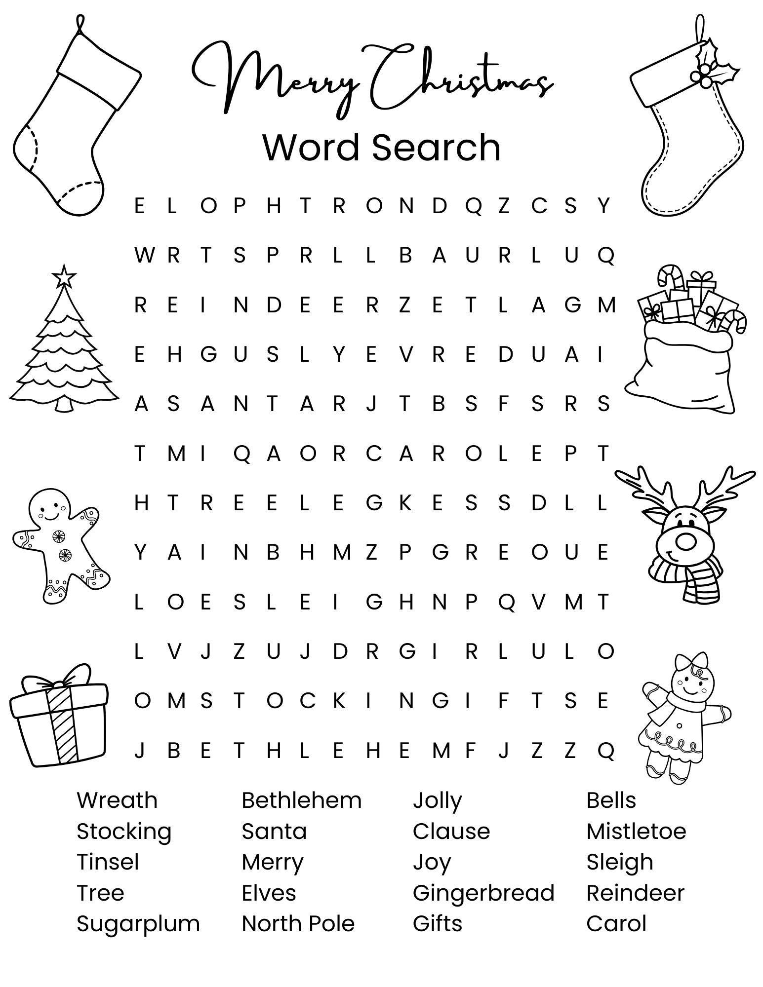 BUNDLE OF 3 Printable Holiday Word Searches, Stocking Stuffers, Holiday ...