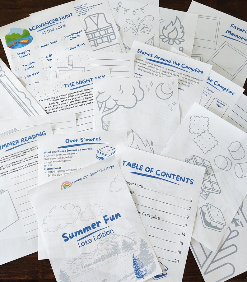 Summer Printable Kids Crafts, Lake Fun Theme, Printable Homeschool ...