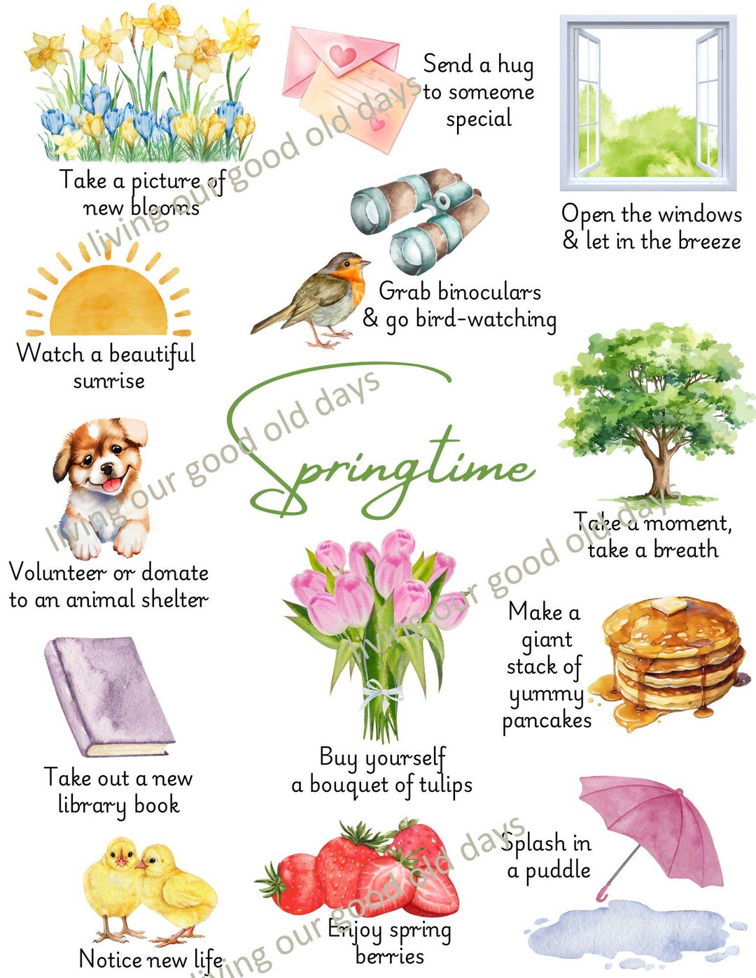 Spring Bucket List, Printable, Springtime Fun - Etsy