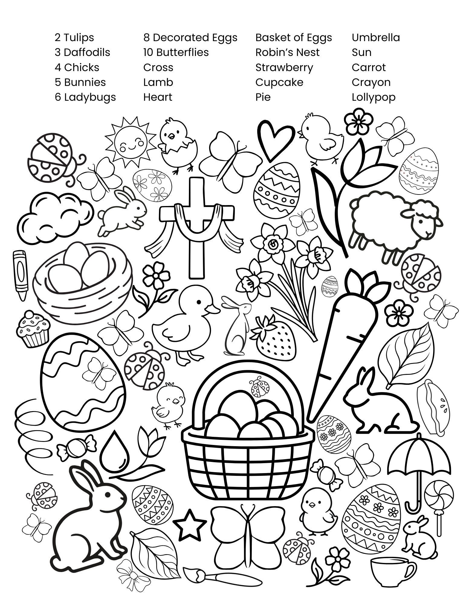 Easter Hidden Object Search, Spring Holiday Game (printable PDF File ...