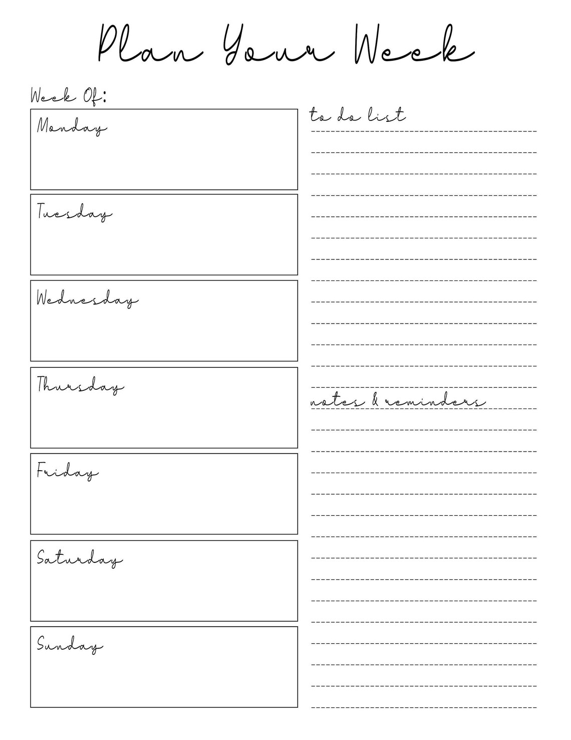 Plan Your Week Instant Digital Download - Etsy