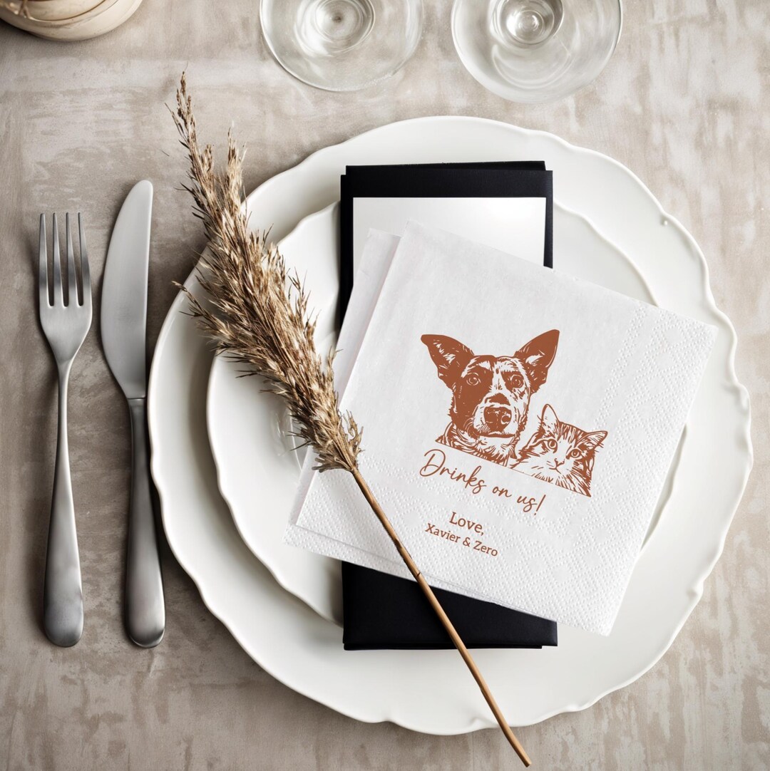 Custom Wedding Napkins: Photo Face Portrait, Personalized Party Decor ...