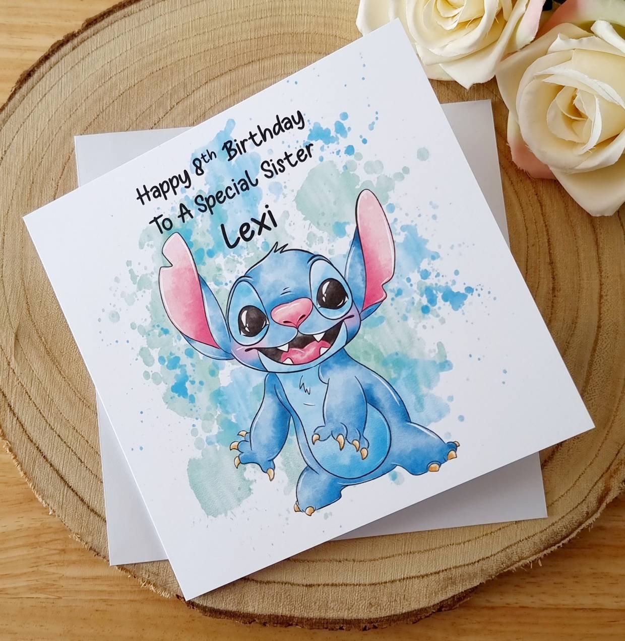 Personalised Stitch Birthday Card 6 x 6 Sister Daughter etc | Etsy