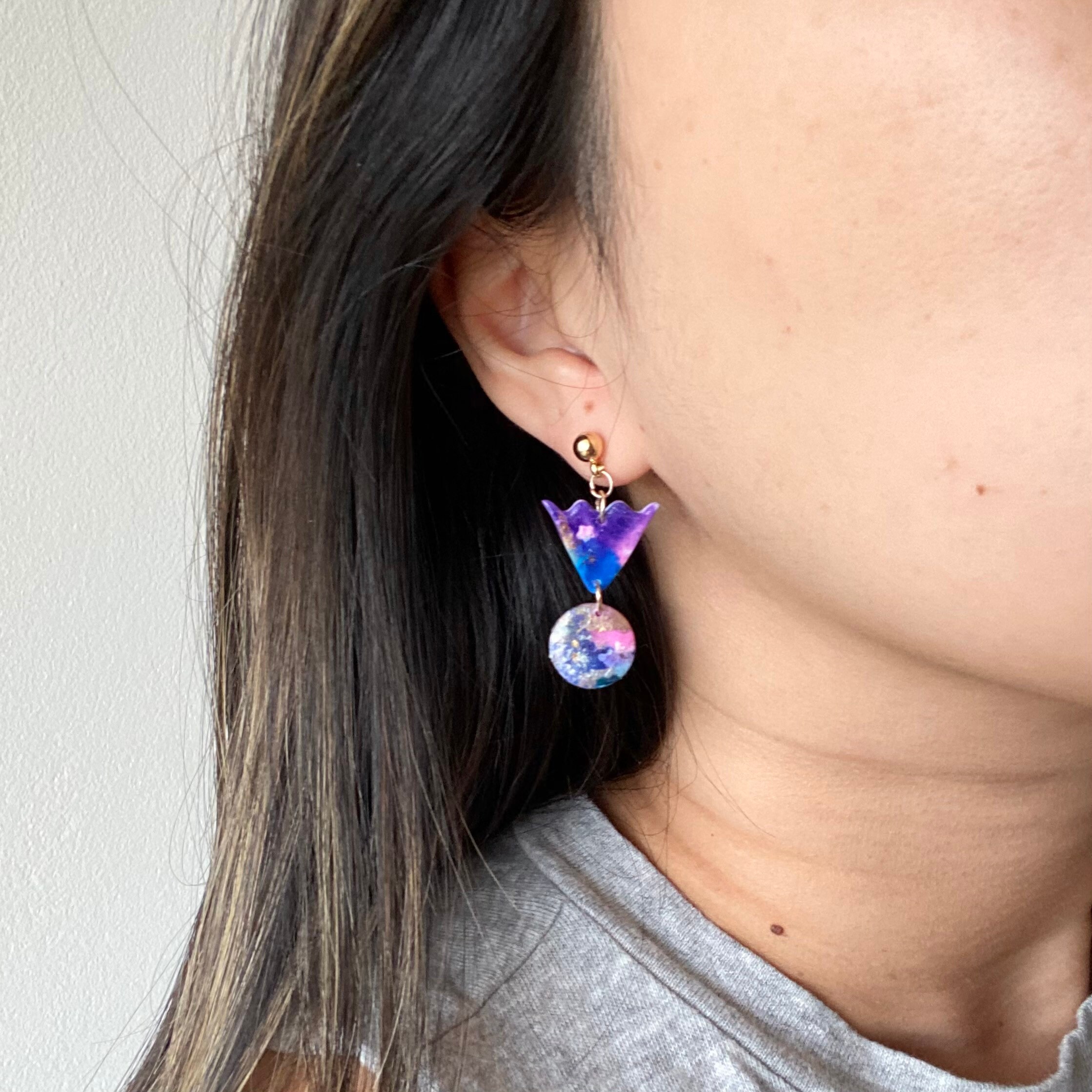 Asteroid // Milky Way Collection // Polymer Clay Earrings // - Etsy Israel