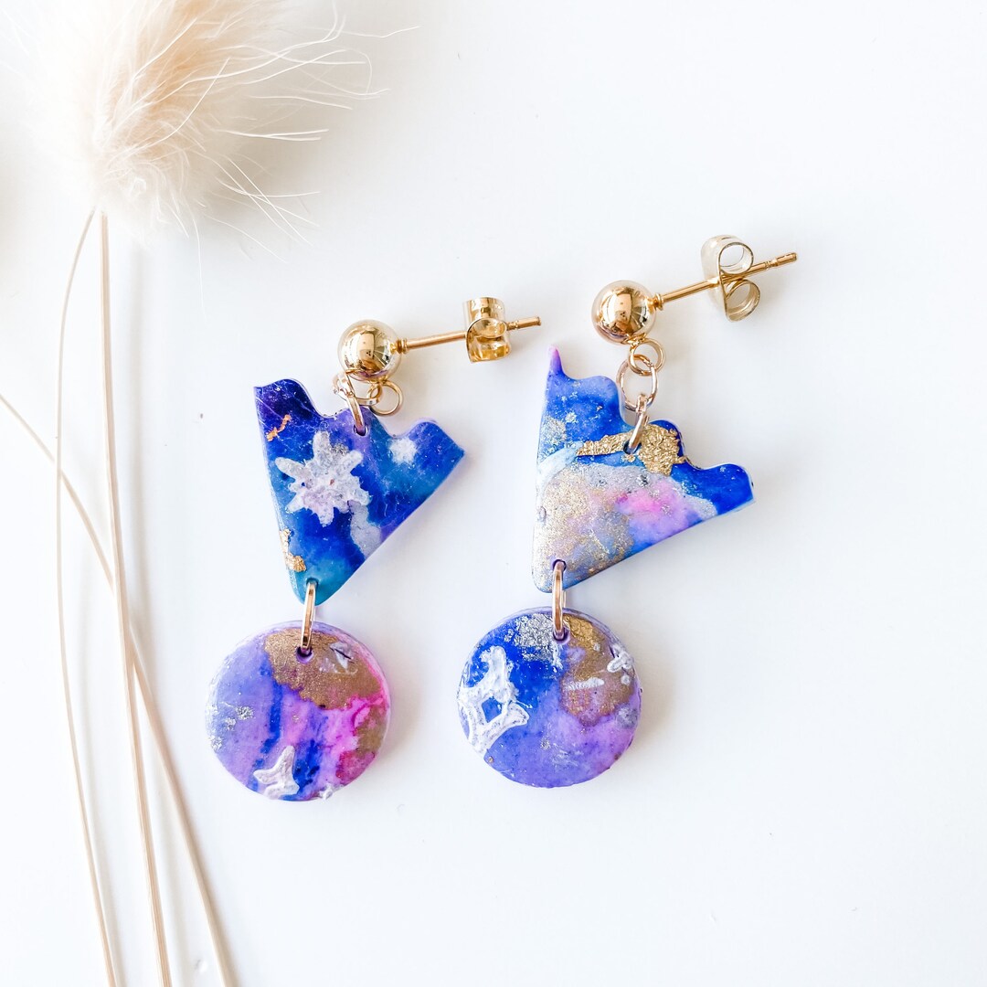 Asteroid // Milky Way Collection // Polymer Clay Earrings // - Etsy Israel