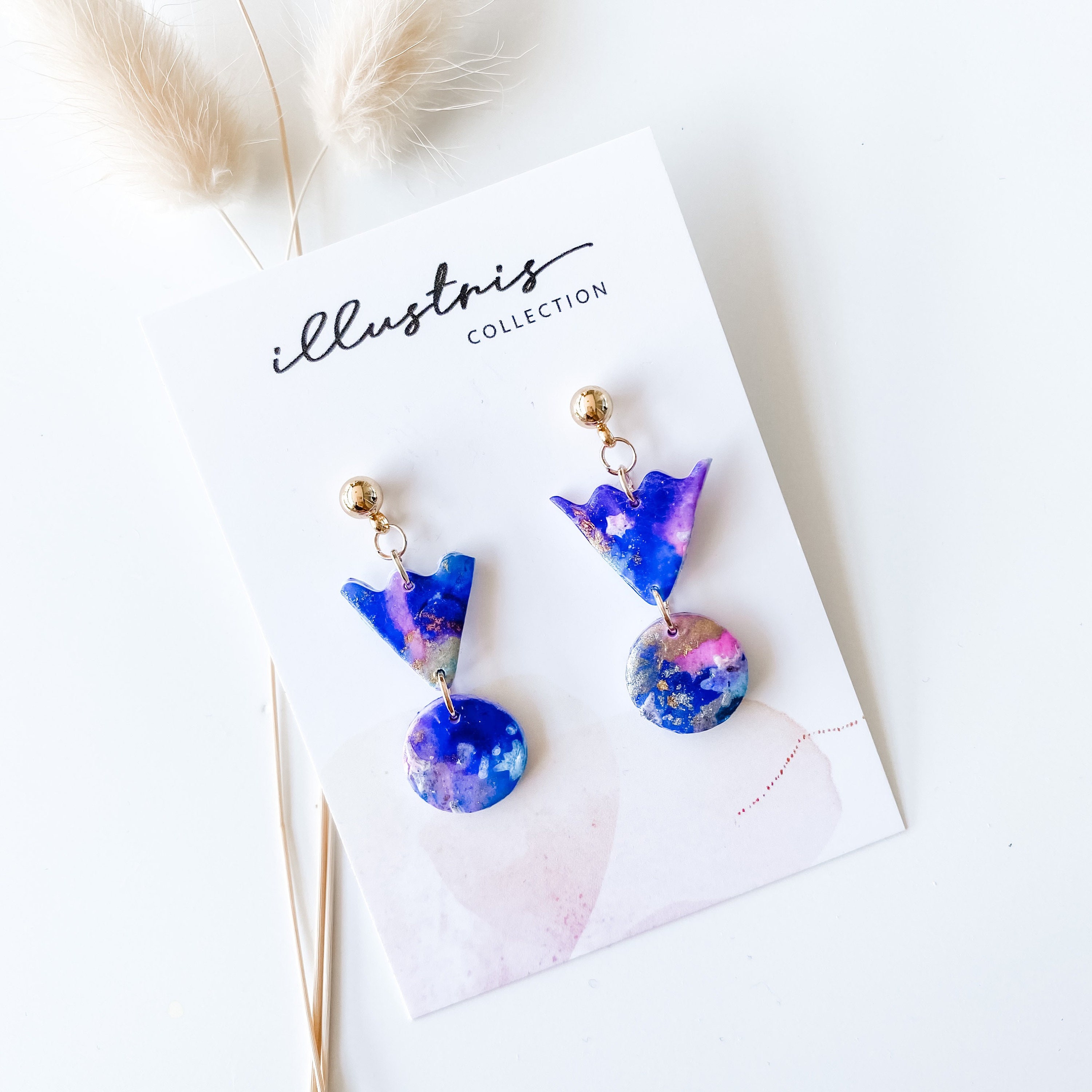 Asteroid // Milky Way Collection // Polymer Clay Earrings // | Etsy