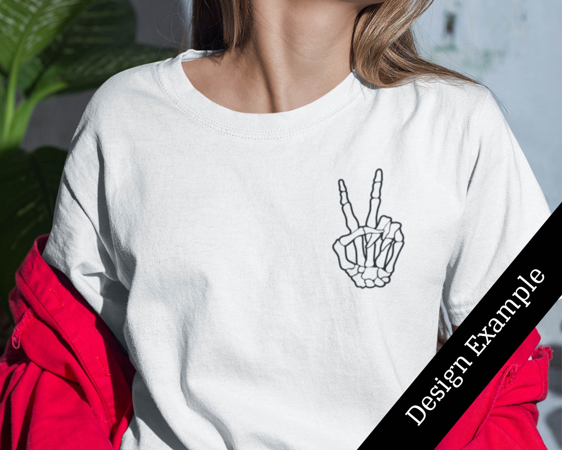 Skeleton Hand & Peace Signs SVG Tattoo Decal T-shirt Sticker Art Cricut ...
