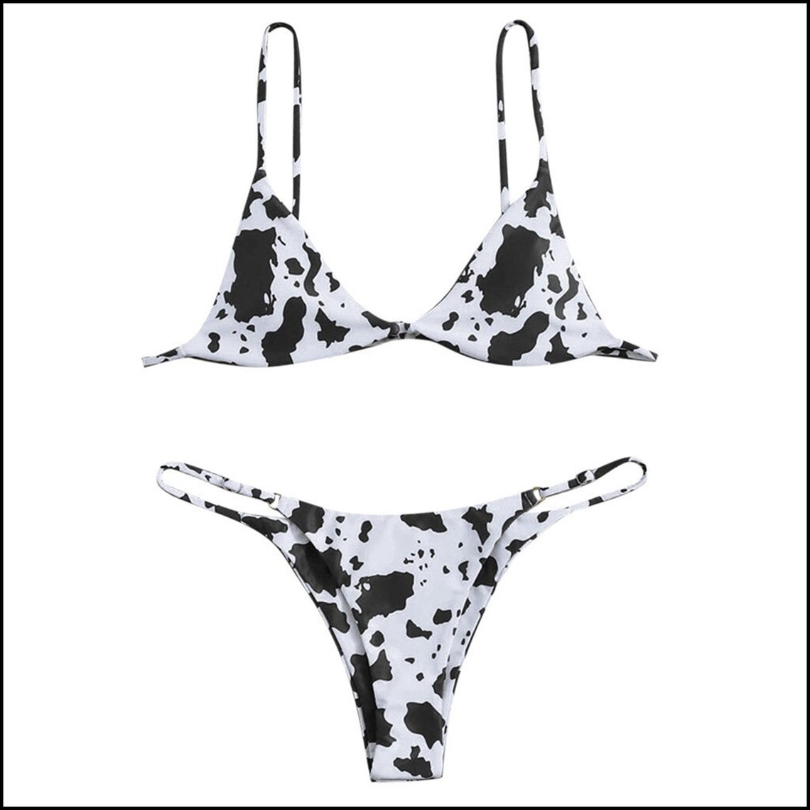Hot Sexy Women Cow Printed Bikini Set Summer Push Up Padded Etsy