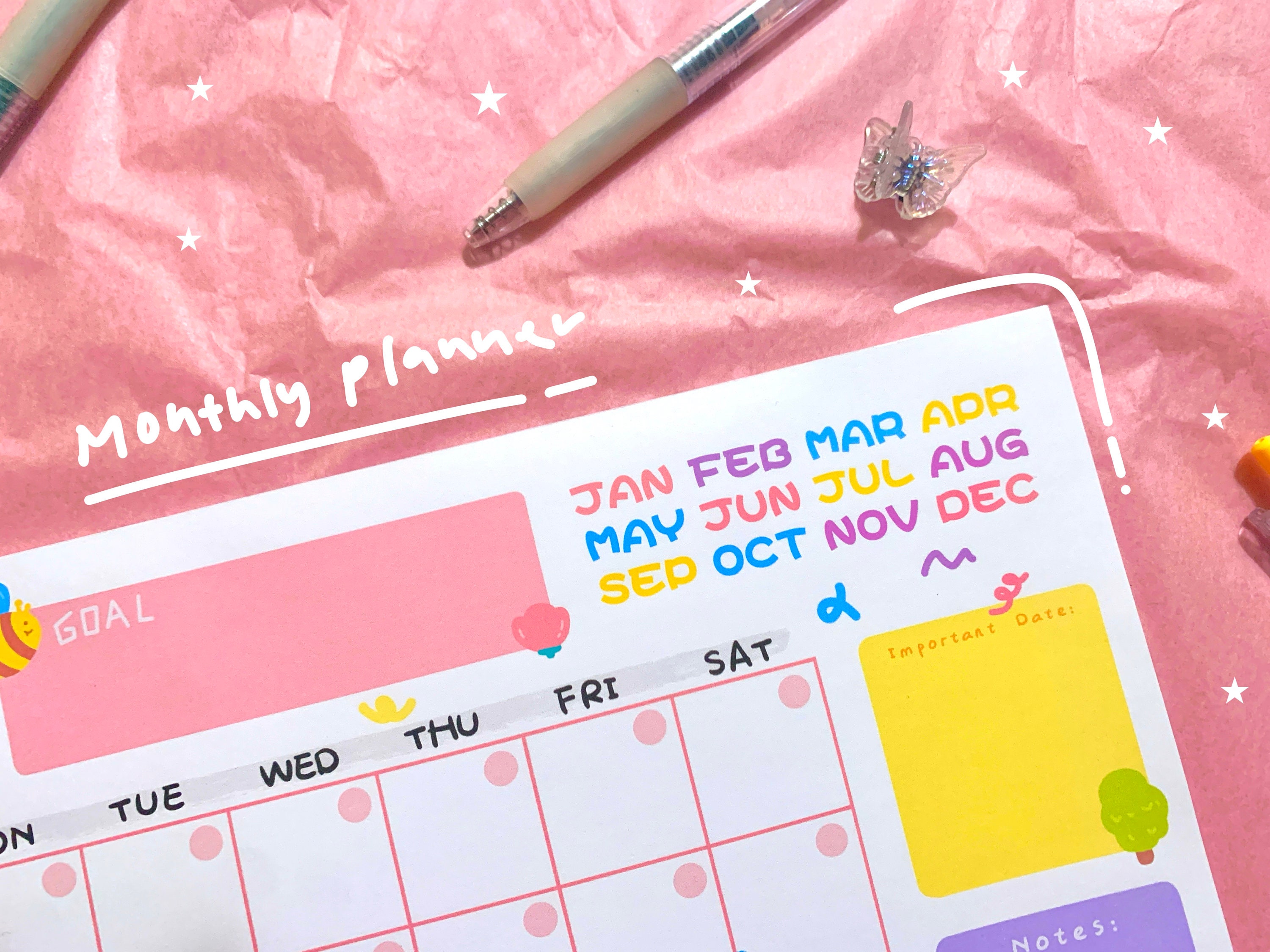 Monthly Planner Pad/desk Planner/monthly Notepad/monthly Planner ...