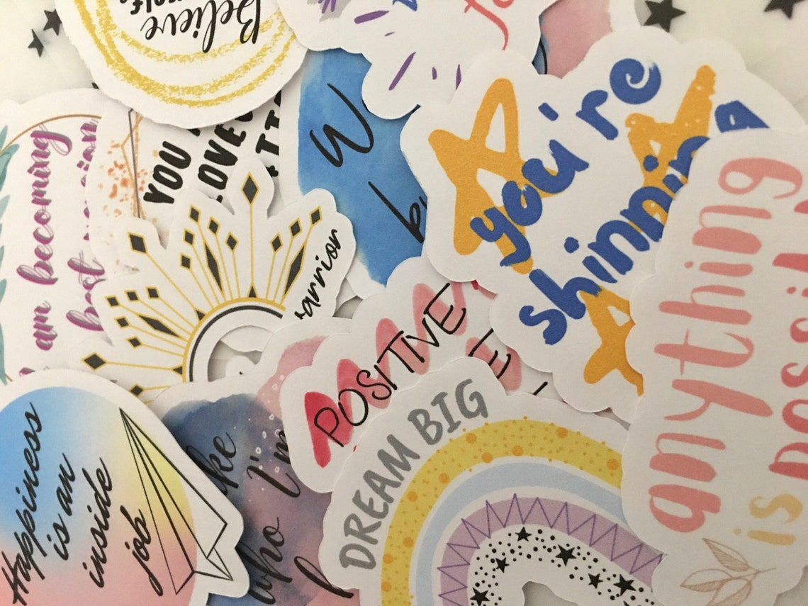 12 Positive stickers Pack/Positivity Quotes/Positivity Quote | Etsy