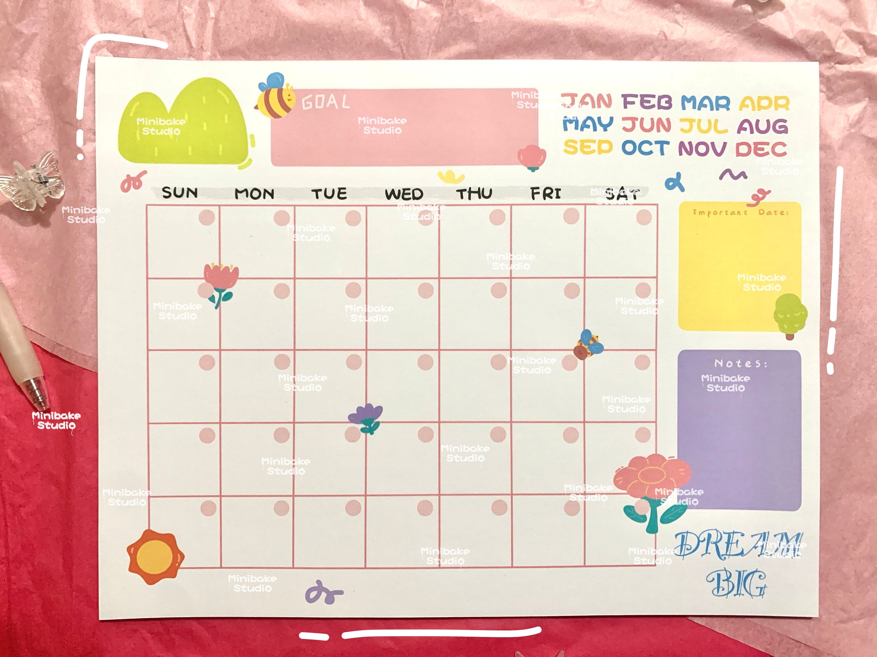 Monthly Planner Pad/desk Planner/monthly Notepad/monthly Planner ...