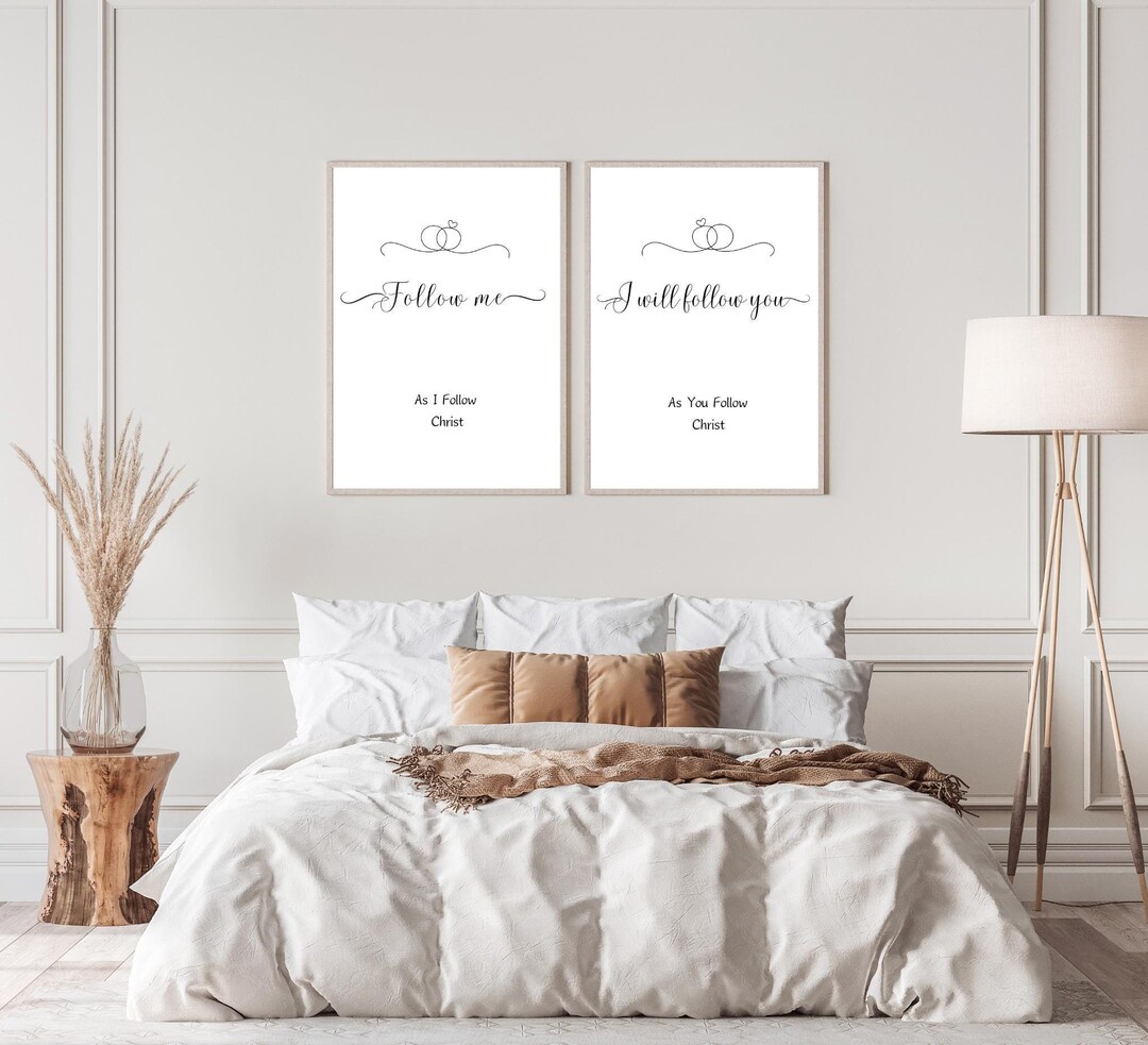 Follow Christ Bride and Groom Digital Artwork, Husband & Wife Christian ...
