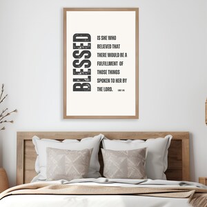Blessed is She Printable Wall Art, Bible Scripture Wall Art for Her ...