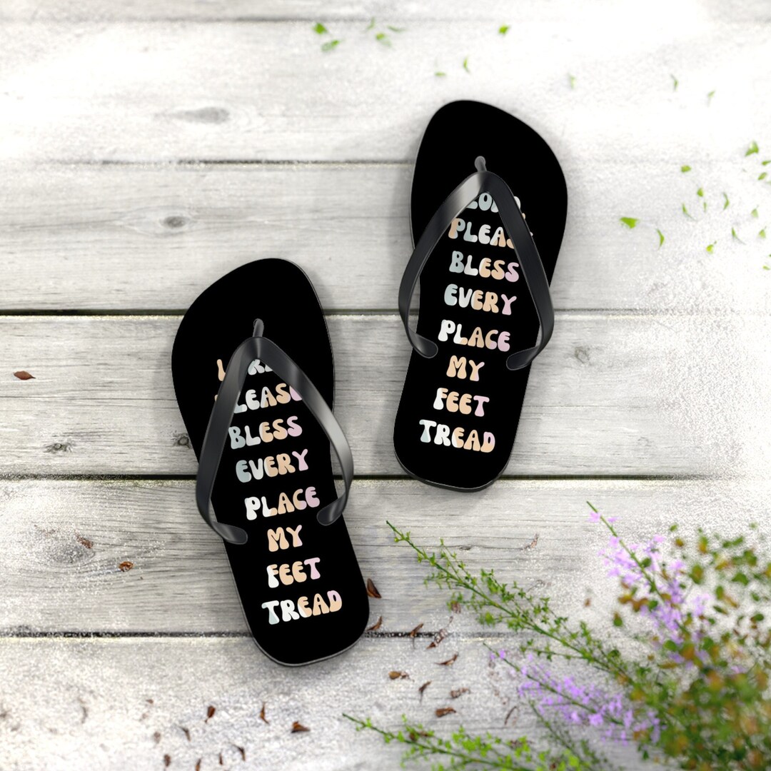 Lord Please Bless Me Christian Flip Flops, Walking in Faith Christian ...